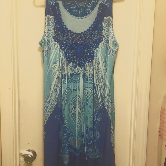 Apt. 9 | Dresses | Apt 9 Sublimation Dress In Shades Of Blue | Poshmark